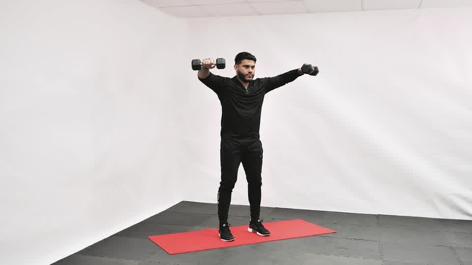 Dumbbell 3 Way Shoulder Raise - JEFIT