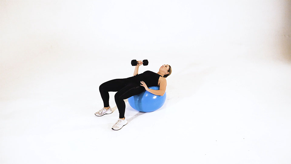 Dumbbell One-Arm Hammer Press (Stability Ball) - JEFIT