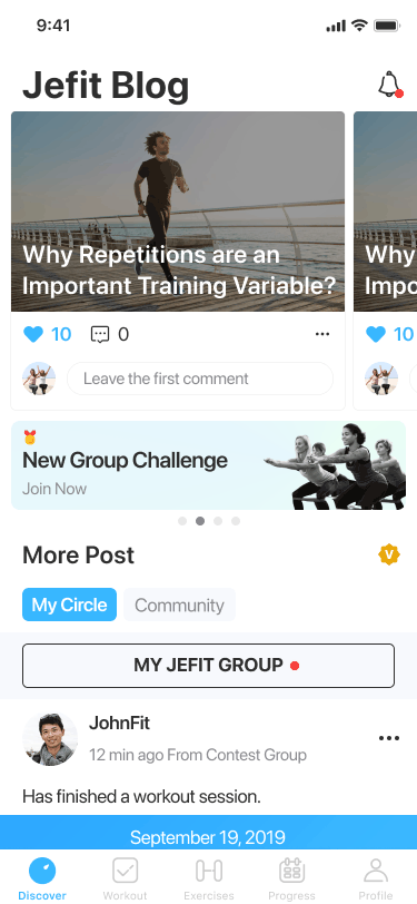 New JeFit App Feature: Group Exercise Contest