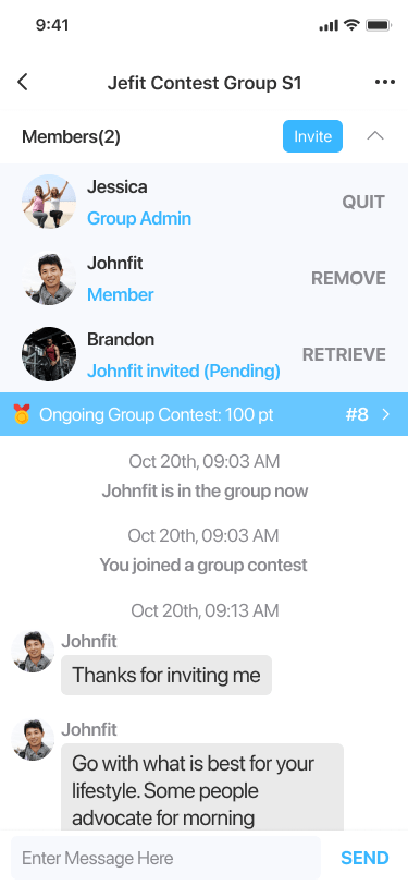 New JeFit App Feature: Group Exercise Contest